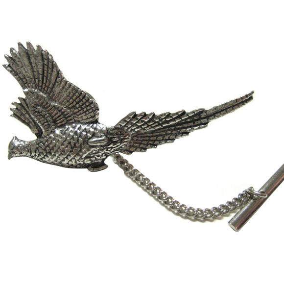 Kiola Designs | Accessories | Large Flying Pheasant Bird Tie Tack ...